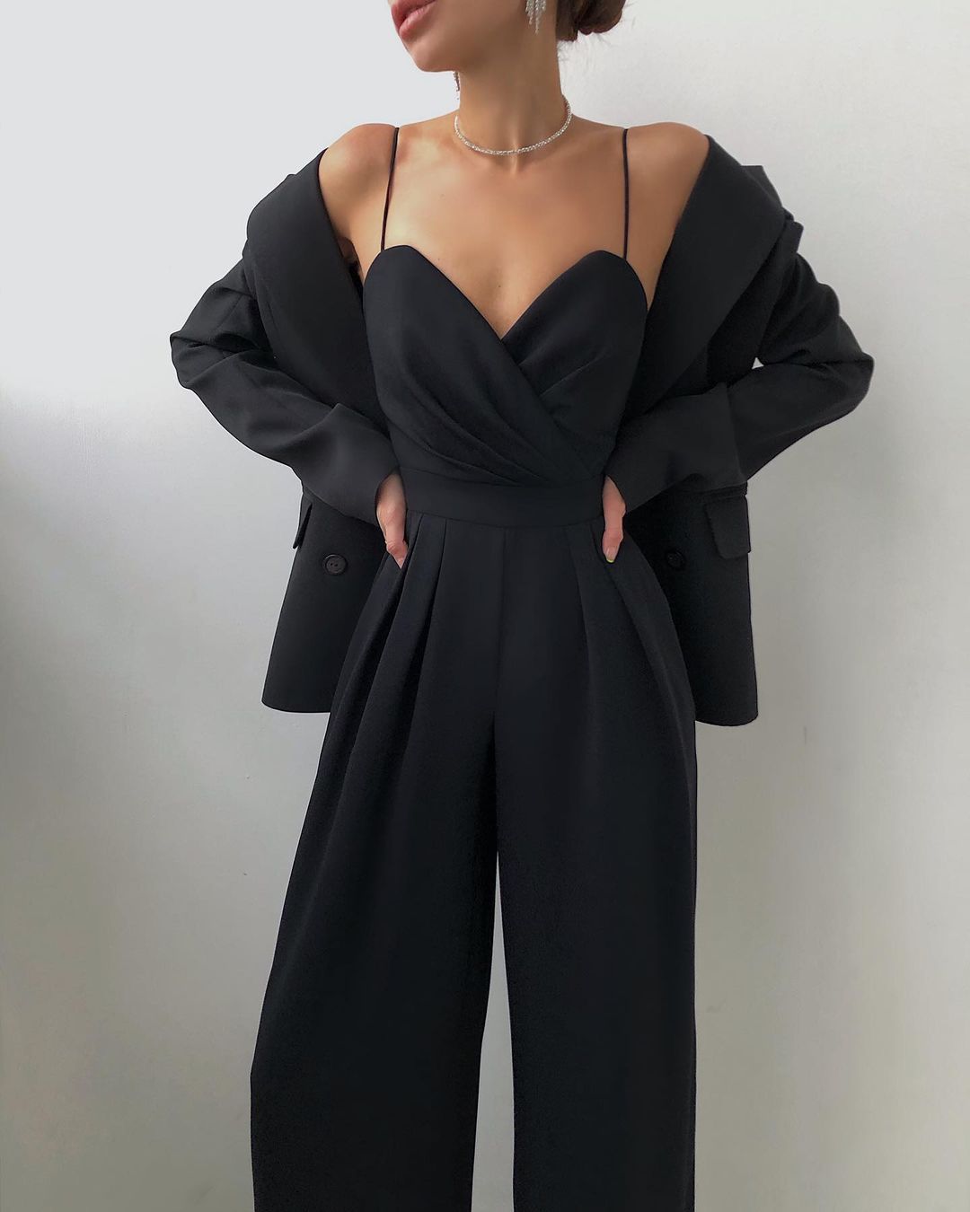 Imani - Elegant Spaghetti Strap Wide-Leg Jumpsuit – Susan & Colin ...